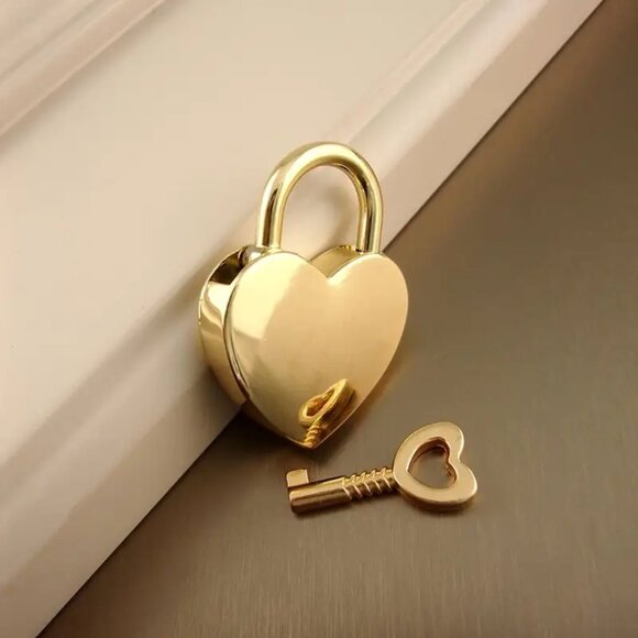 Accessories | Gold Heart Lock And Key Set | Poshmark